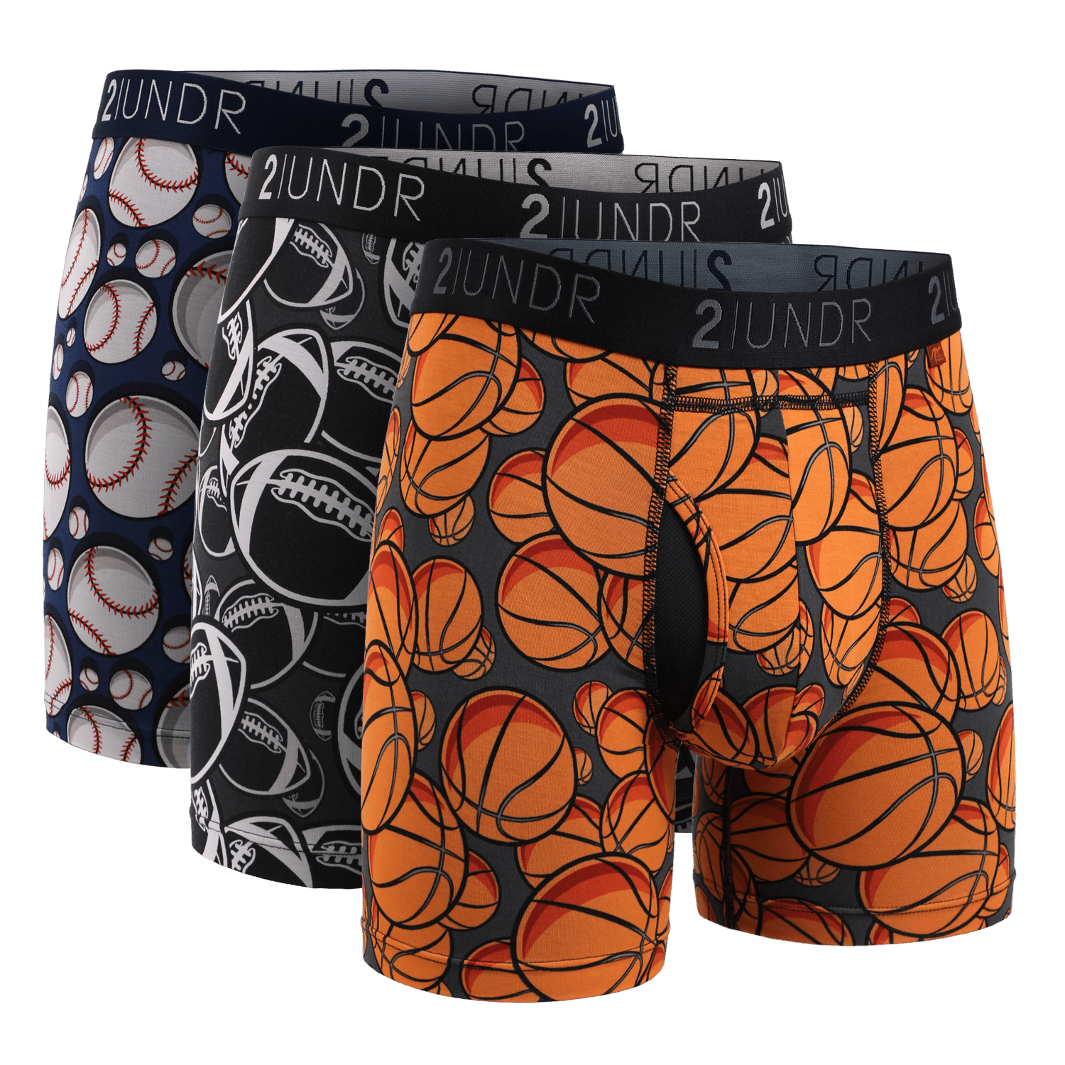 Swing Shift 6" Boxer Brief - 3 Pack Boxset - Grid Iron/Hoops/Upper Dec ...